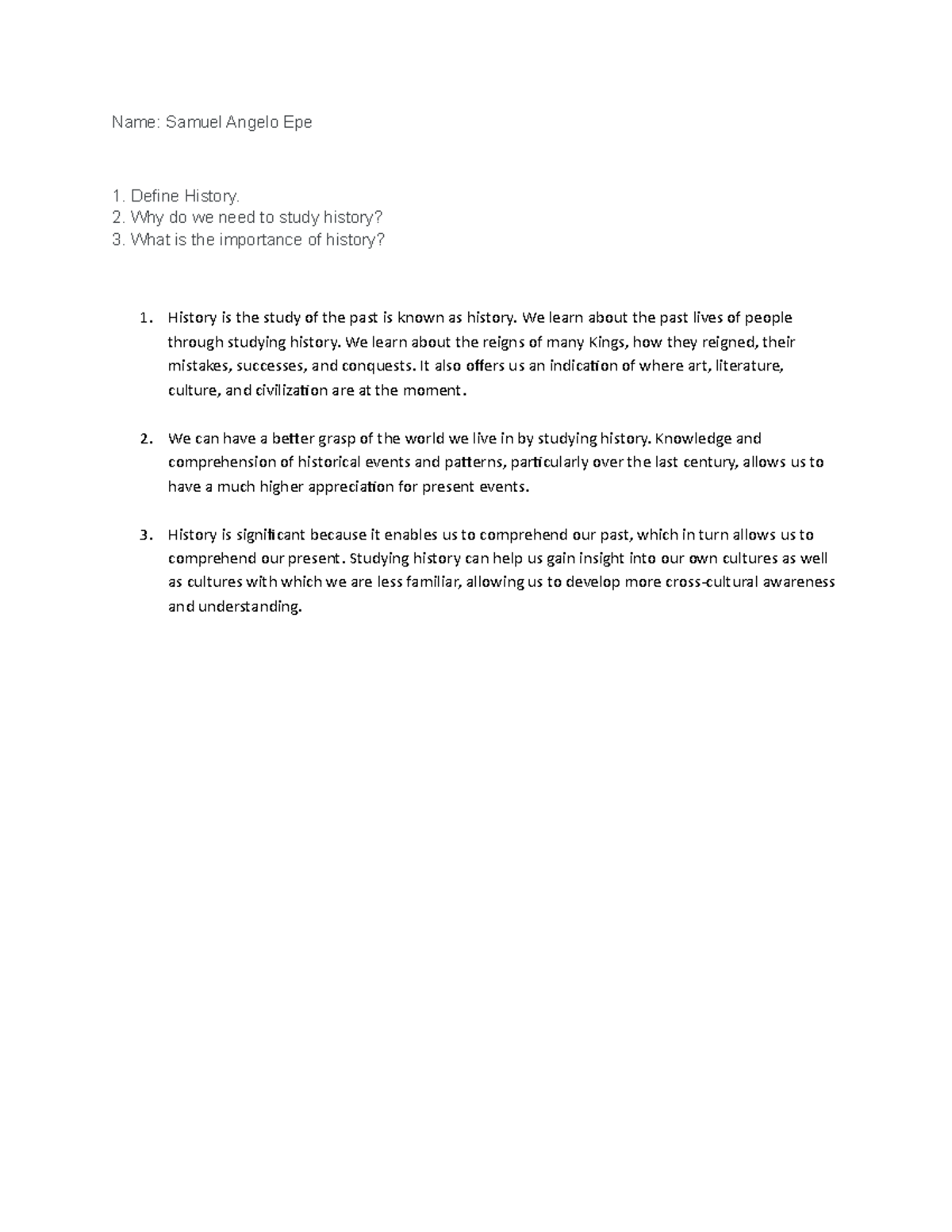 Readings IN THE Philippine History act1 - Name: Samuel Angelo Epe ...