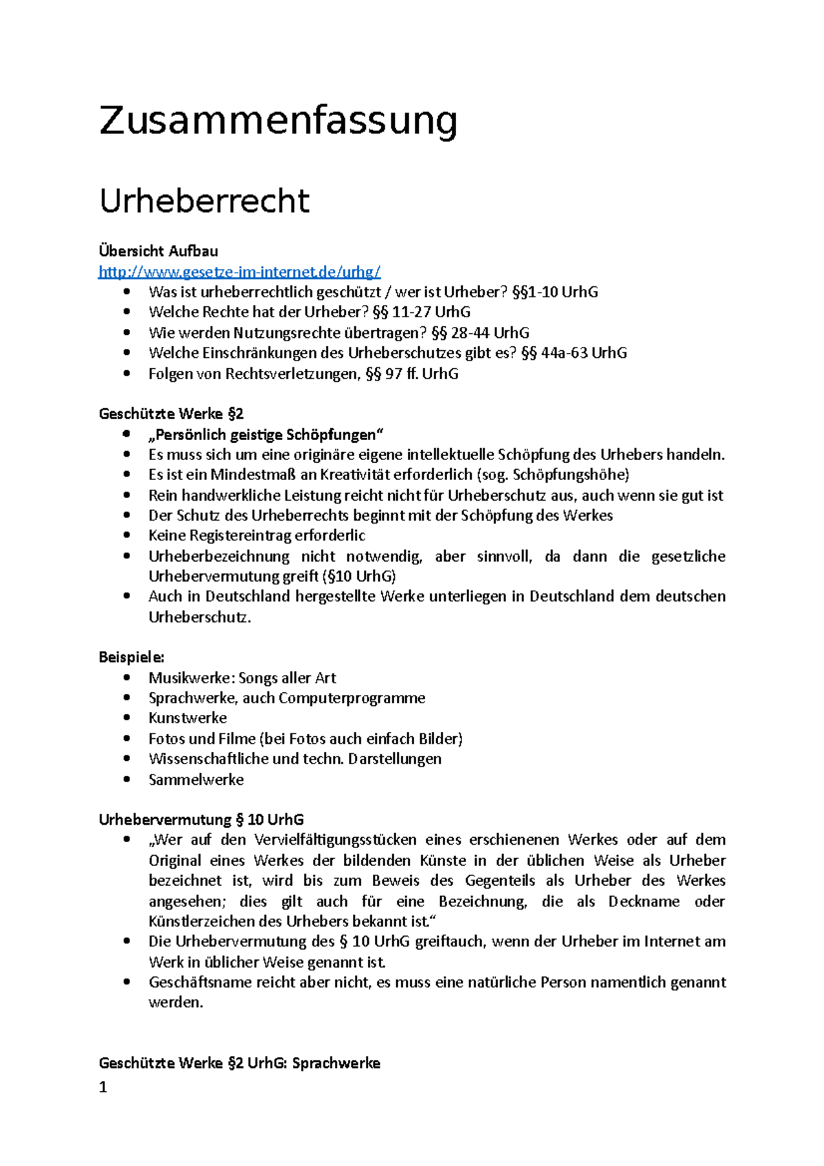 Zusammenfassung Aufbau Zusammenfassung Aufbau