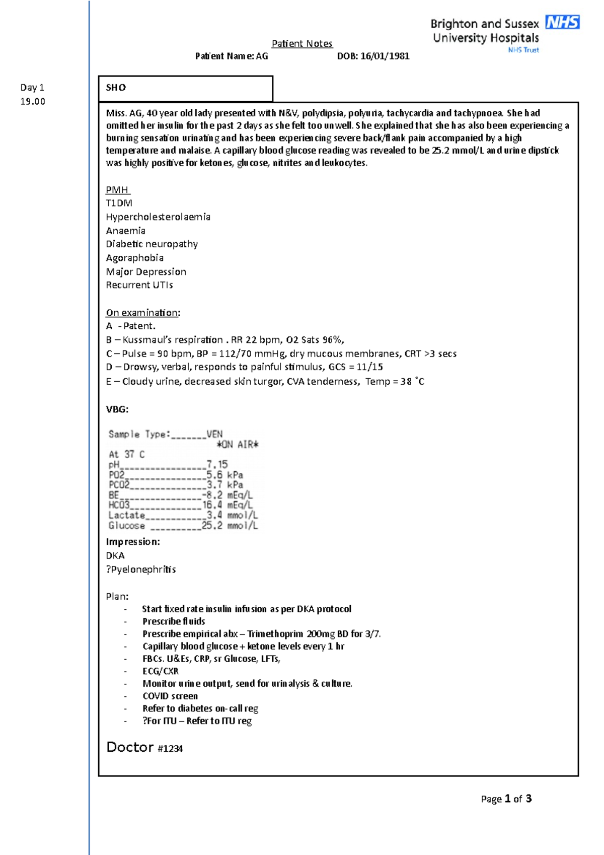 Hospital notes - note - Patient Notes Patient Name: AG DOB: 16/01/ Page ...