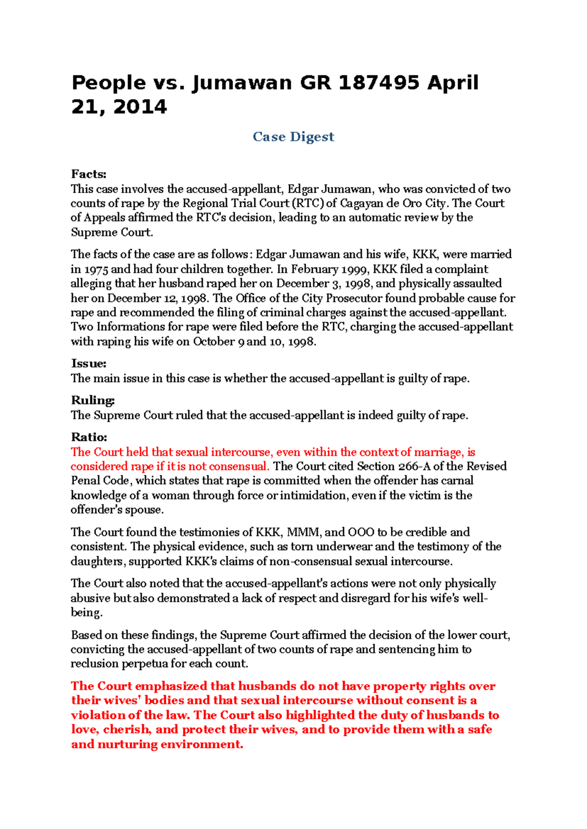 People vs Jumawan - People vs. Jumawan GR 187495 April 21, 2014 Case ...