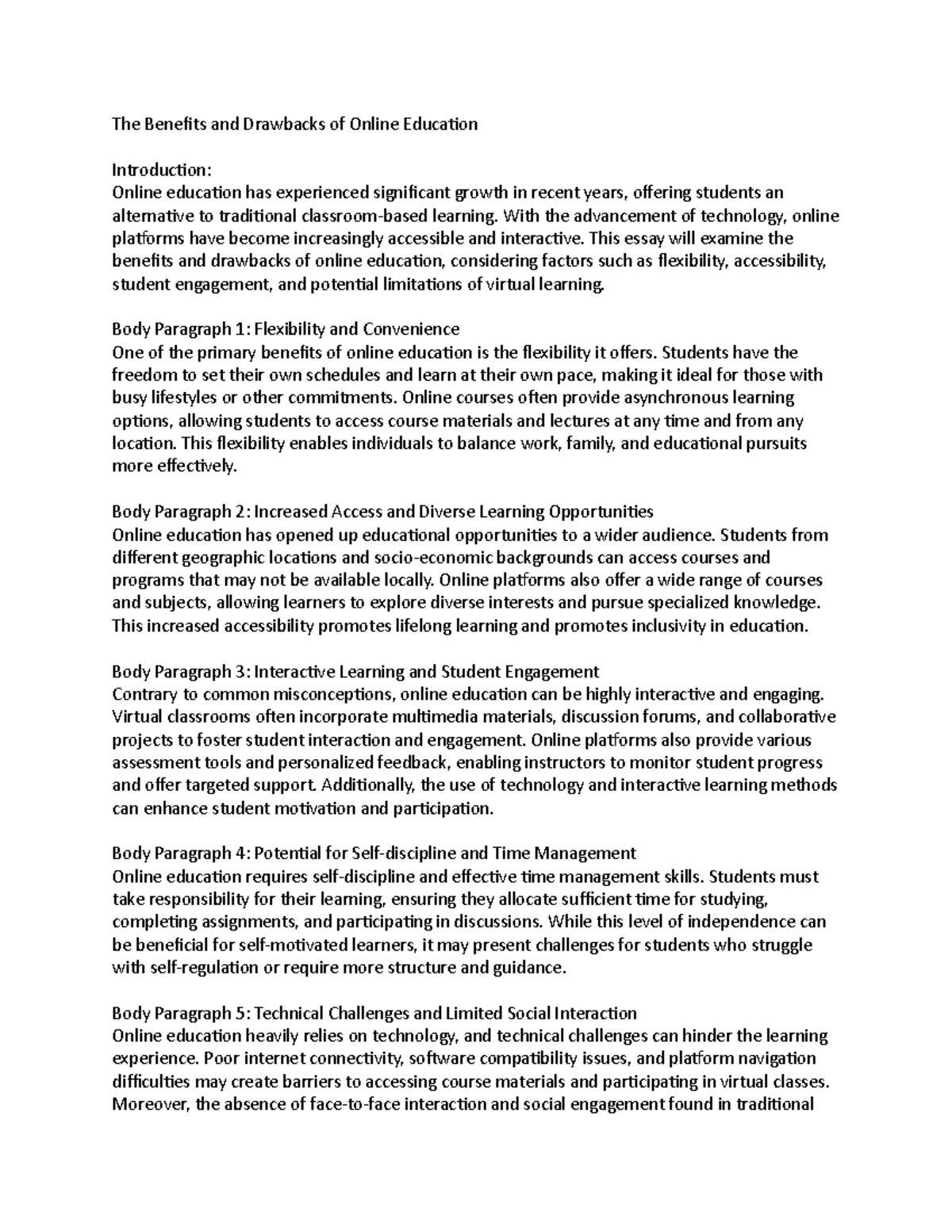 The Benefits and Drawbacks of Online Education - The Benefits and ...