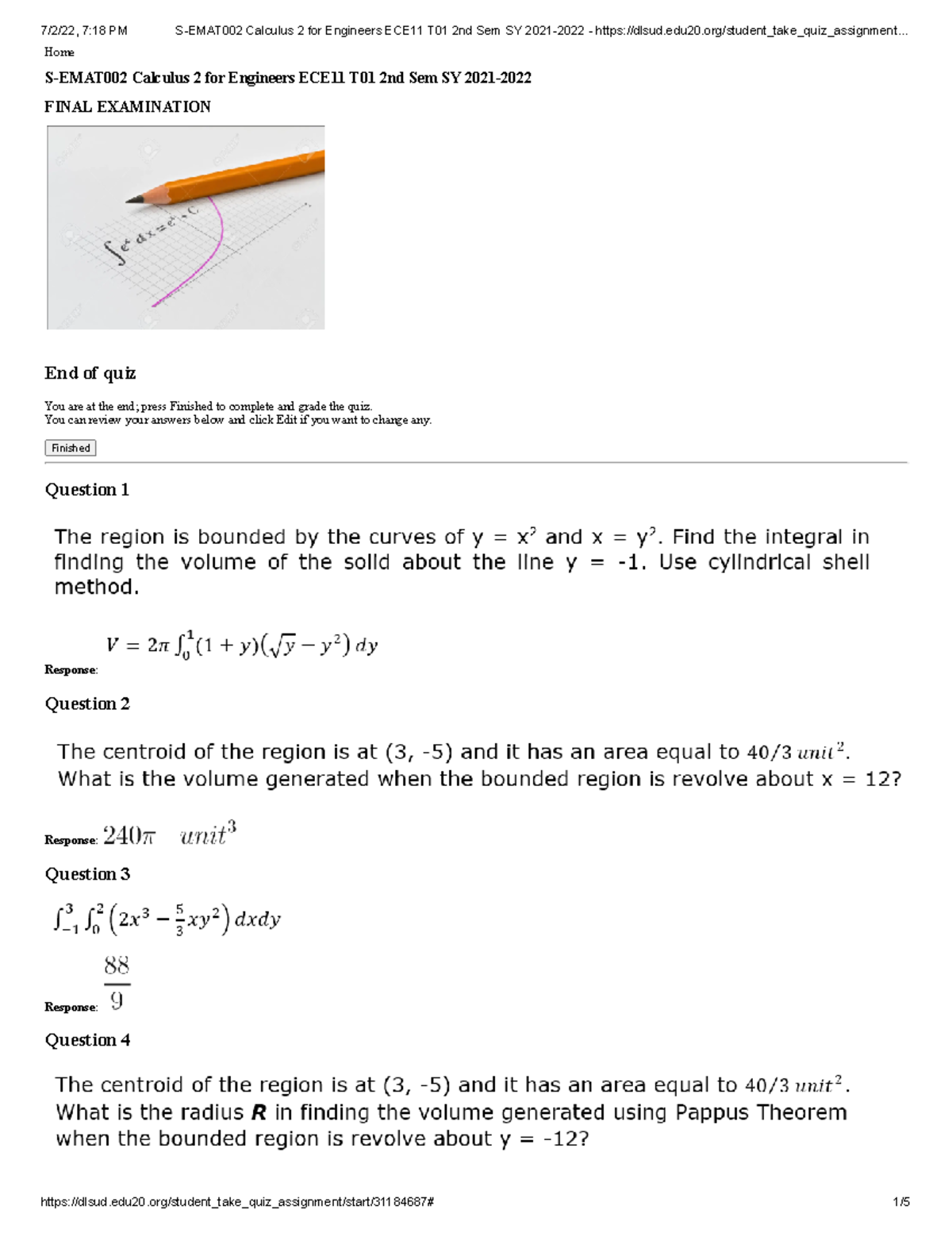 S-EMAT002 Calculus 2 for Engineers ECE11 T01 2nd Sem SY 2021-2022 ...
