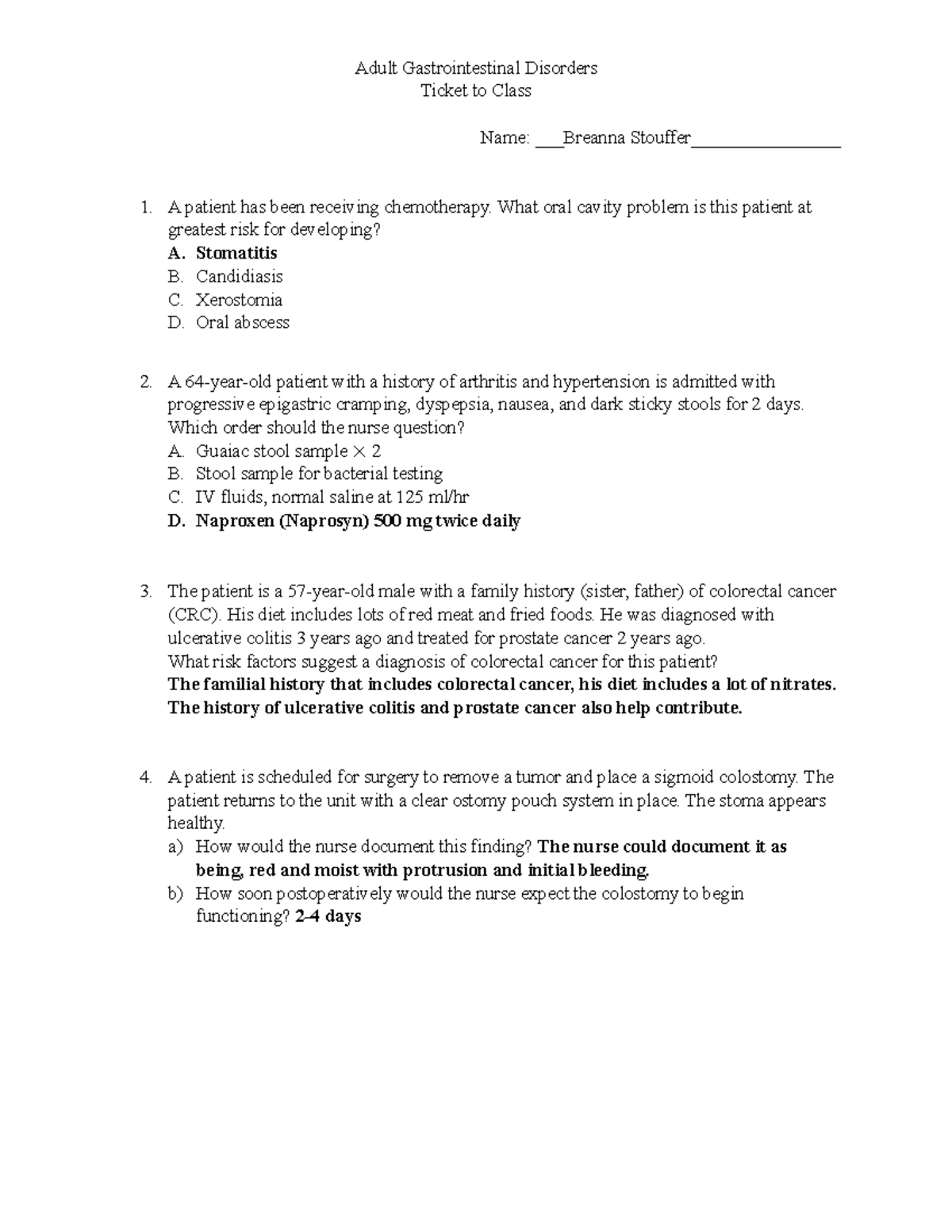 Adult GI TTC - Idk and i dont care - Adult Gastrointestinal Disorders ...