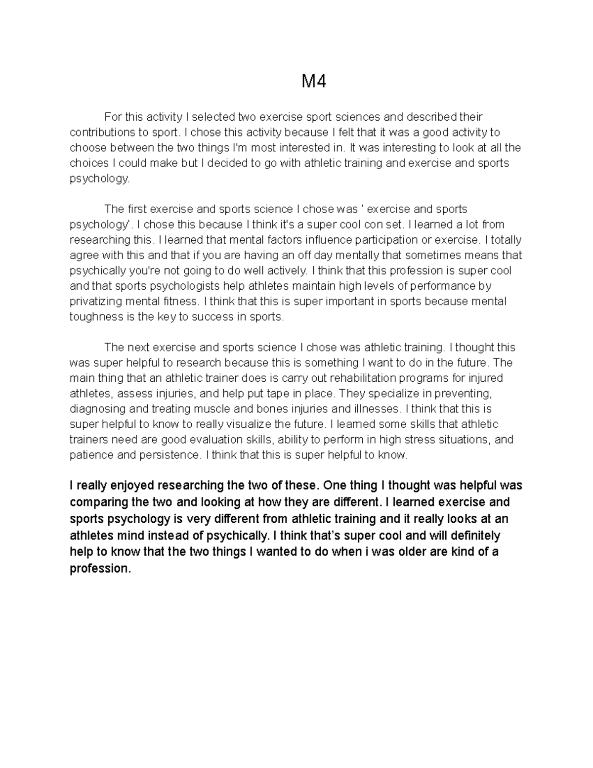 Summary of course description - M For this activity I selected two ...