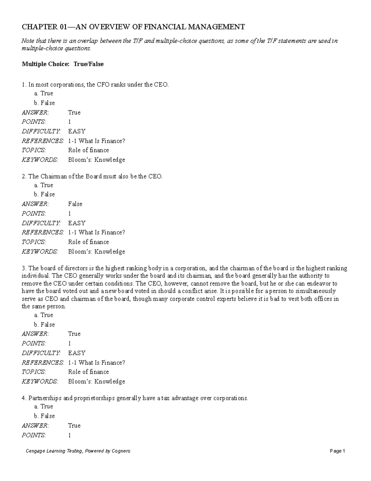 Chapter 1 Test Bank - Test bank - Note that there is an overlap between ...