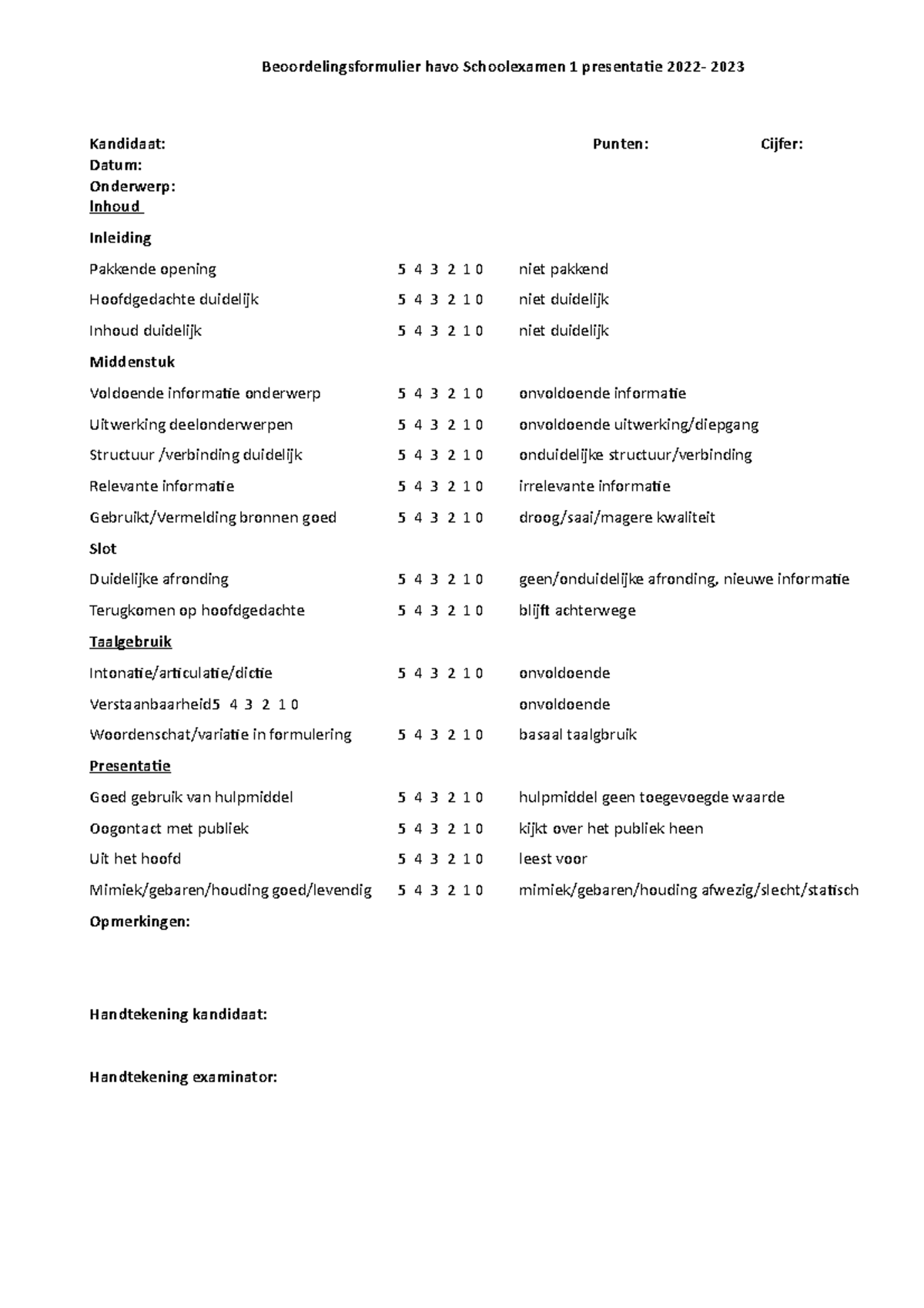 5%20havo%20beoordelingsformulier%20SE%201%20presentatie%202022-2023 - Beoordelingsformulier havo ...