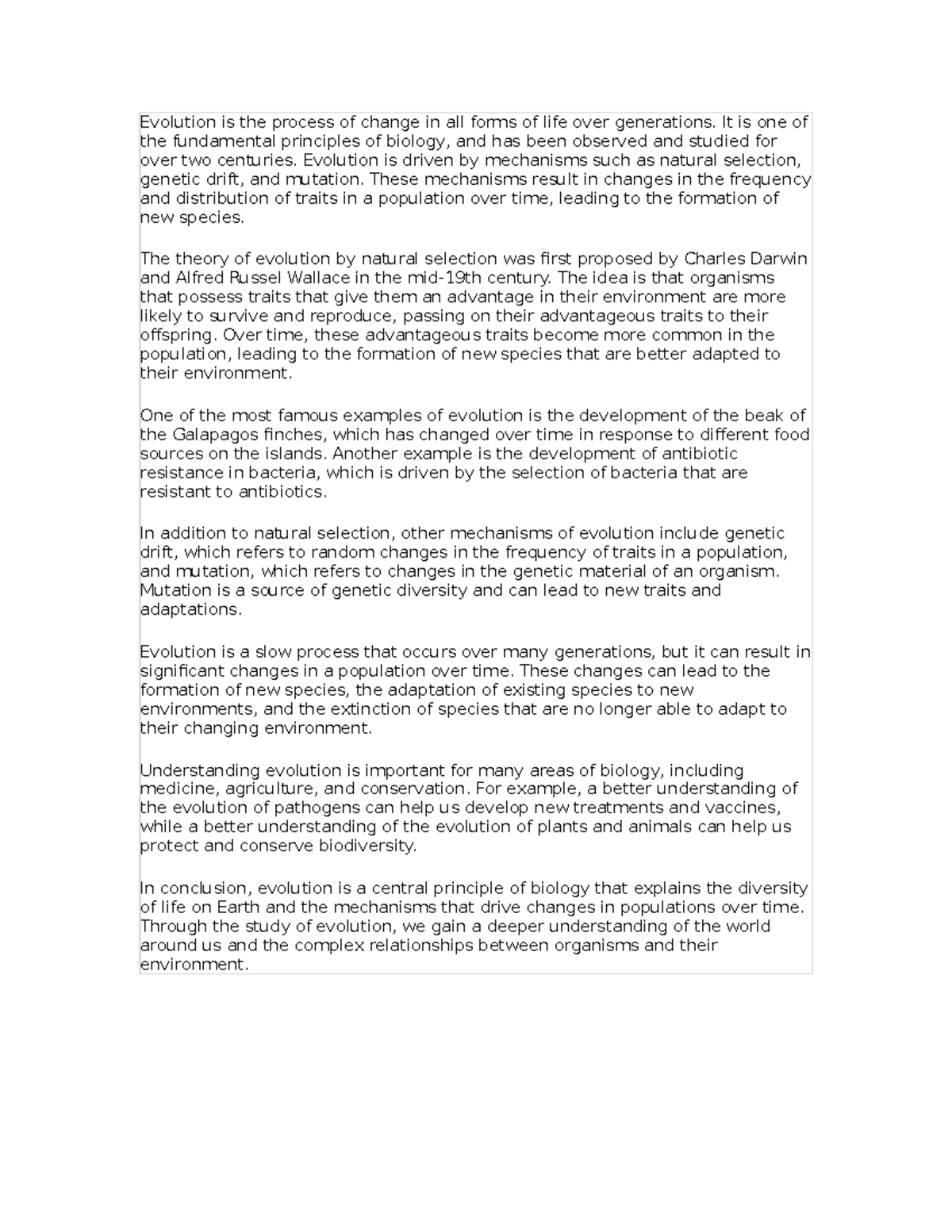 Evolution is the process of change in all forms of life over ...