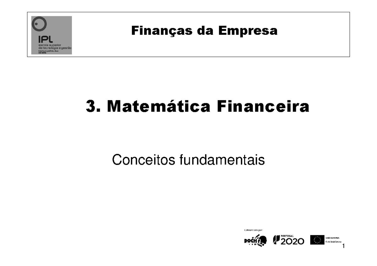 3 Matematica Financeira - Conceitos fundamentais - Studocu