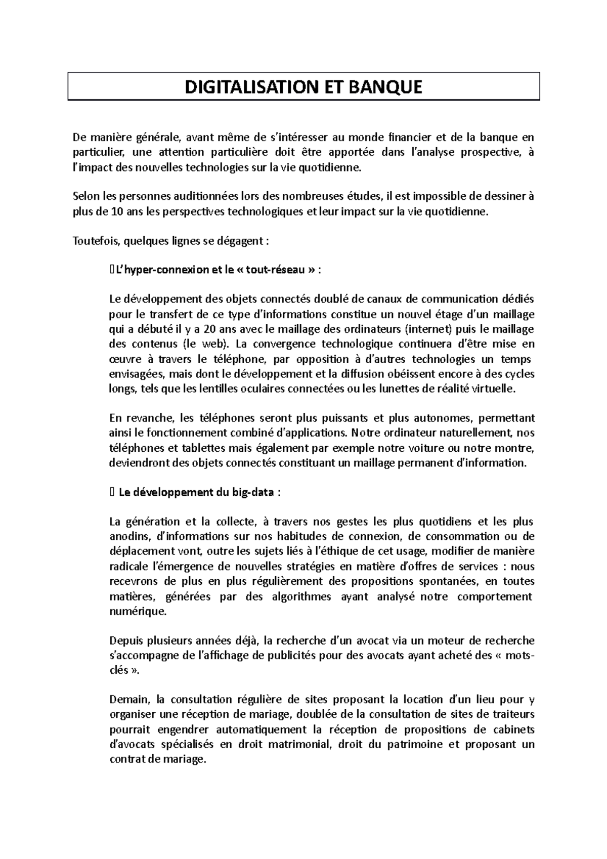 Cours de Digitalisation et banque 2019 2020 - DIGITALISATION ET BANQUE ...