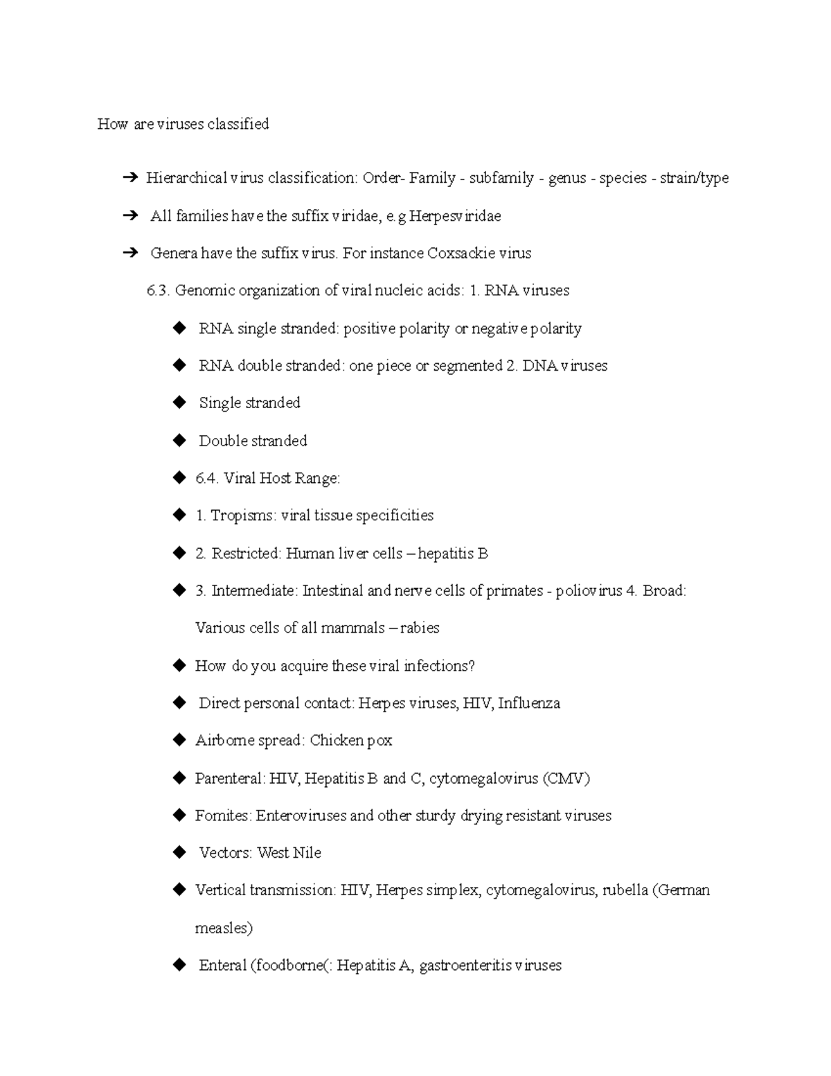Lecture 6 - How are viruses classified Hierarchical virus ...