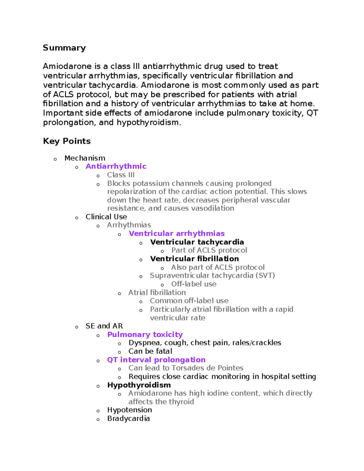 Amiodarone - na. - Summary Amiodarone is a class III antiarrhythmic ...