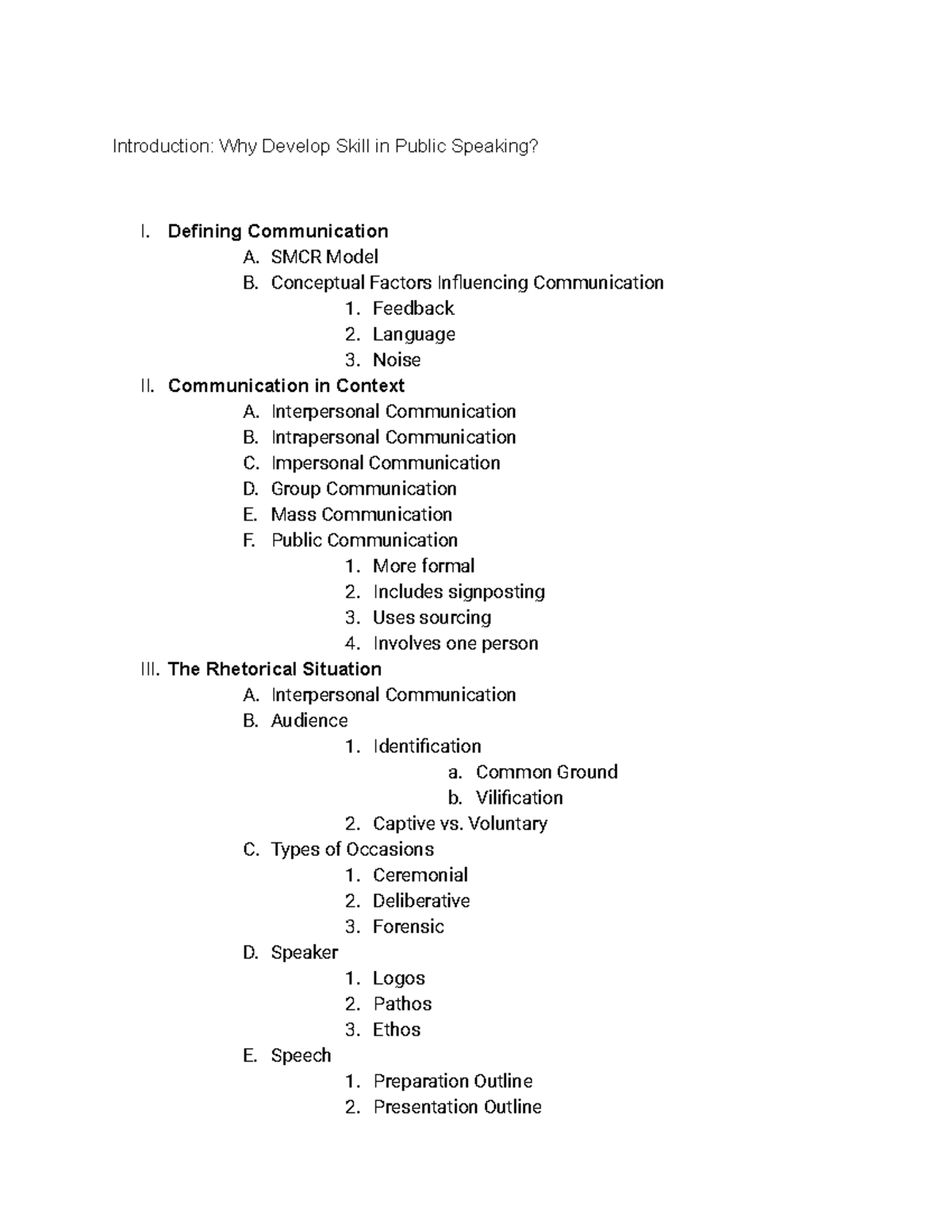 Lesson 1 Com 129 - Introduction: Why Develop Skill in Public Speaking ...