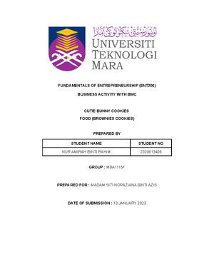 ENT300 Group Assignment 1 - FACULTY OF ACCOUNTANCY ENT GROUP ASSIGNMENT ...