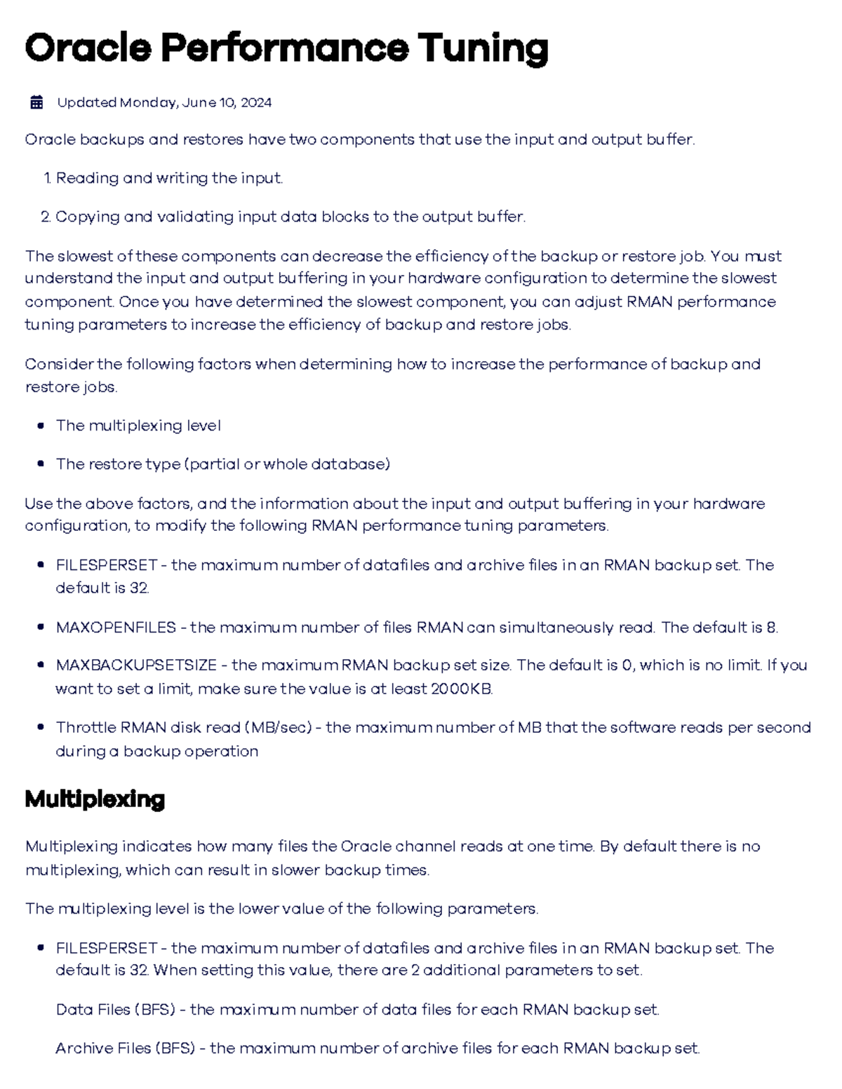 Oracle performance tuning - Oracle Performance Tuning Updated Monday, June 10, 2024 Oracle ...