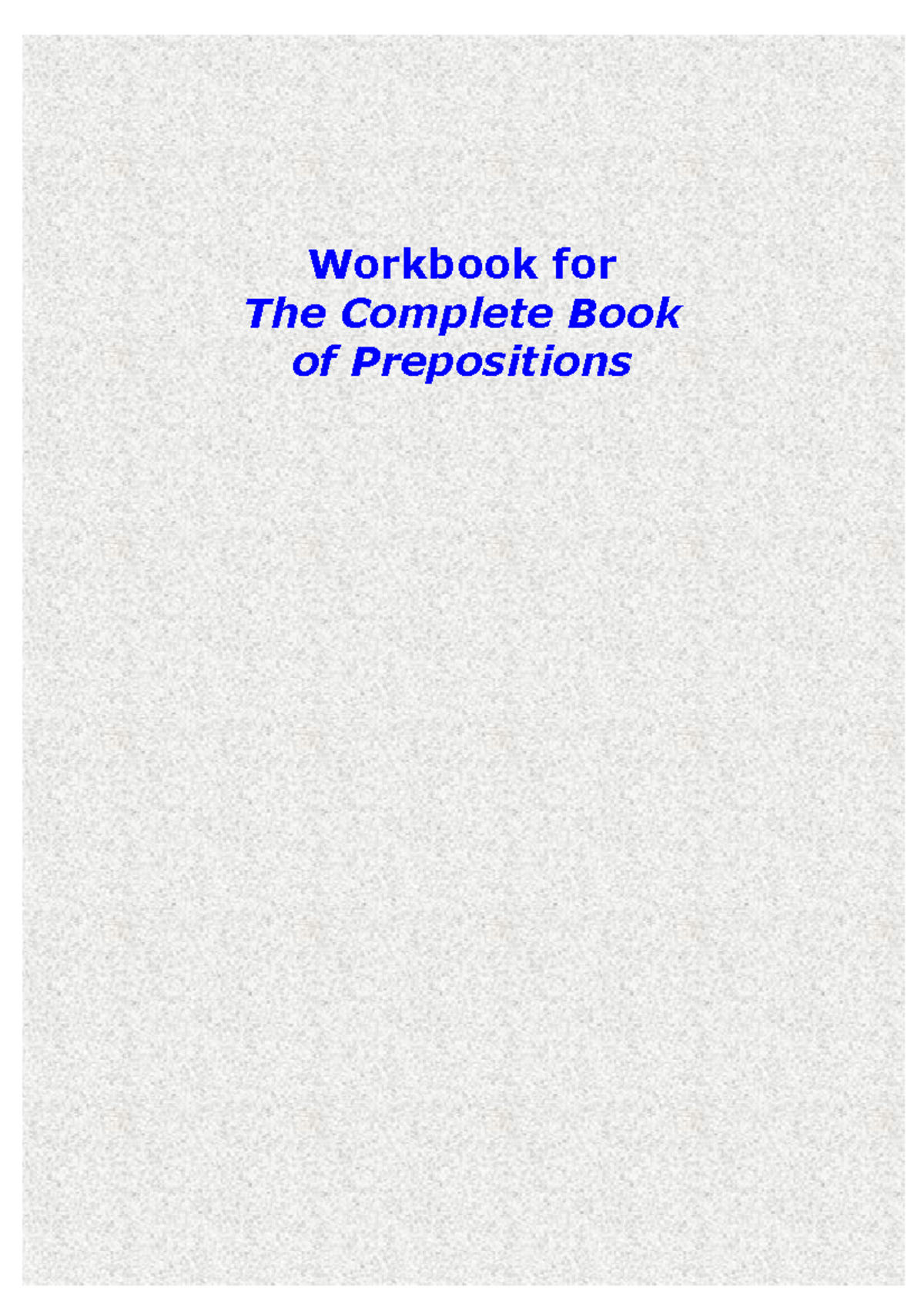 Preposition Worksheet - - Studocu