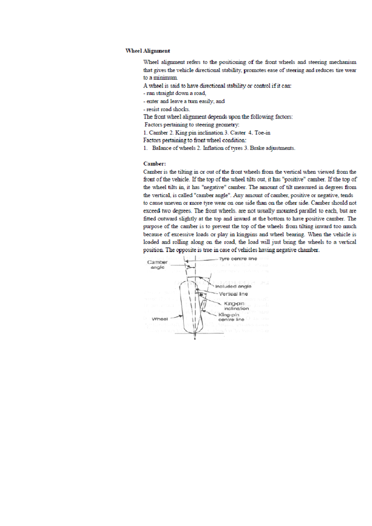 Wheel alignment Automobile-Engineering assignment - AUE401 - Studocu