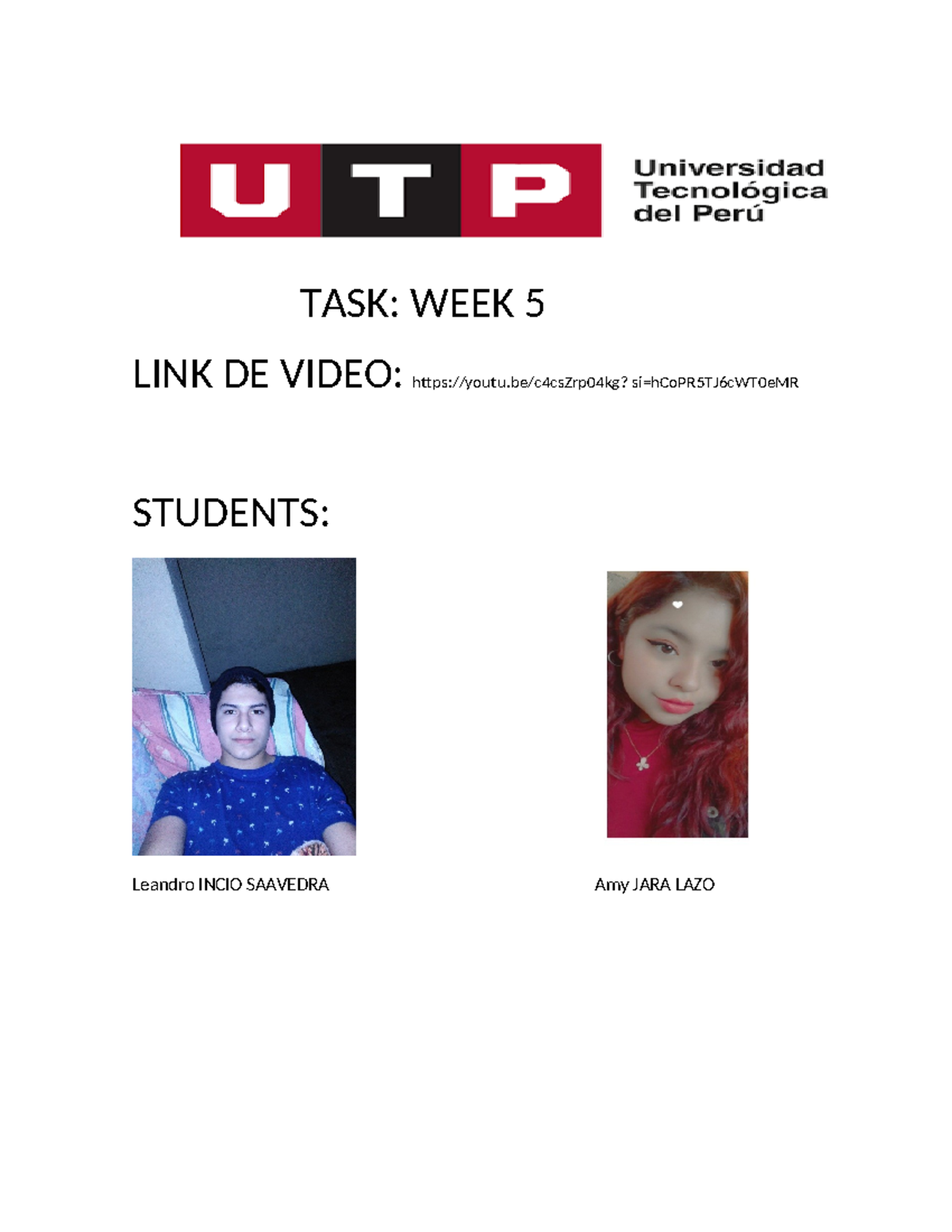 TASK5WEEK5- Ingles 2 - TASK: WEEK 5 LINK DE VIDEO: youtu/c4csZrp04kg? si=hCoPR5TJ6cWT0eMR ...