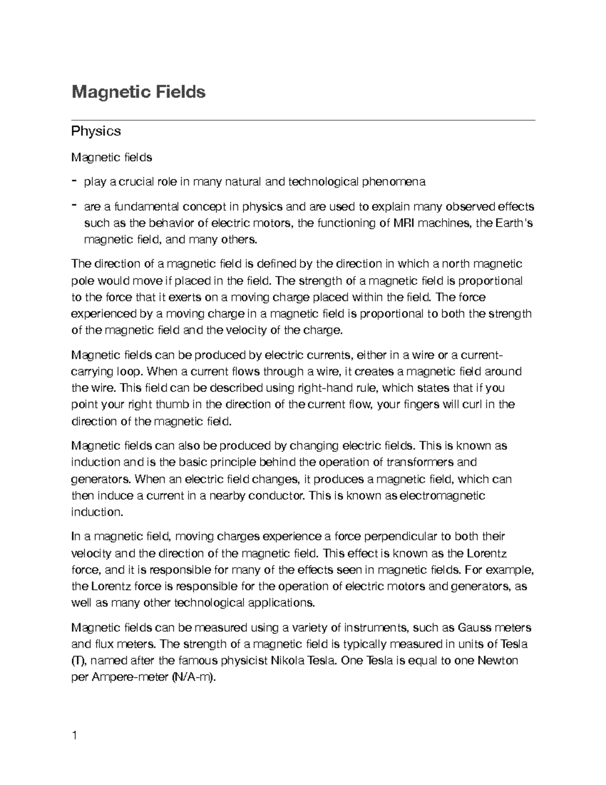 Magnetic Fields Notes and Equations - Magnetic Fields Physics Magnetic ...