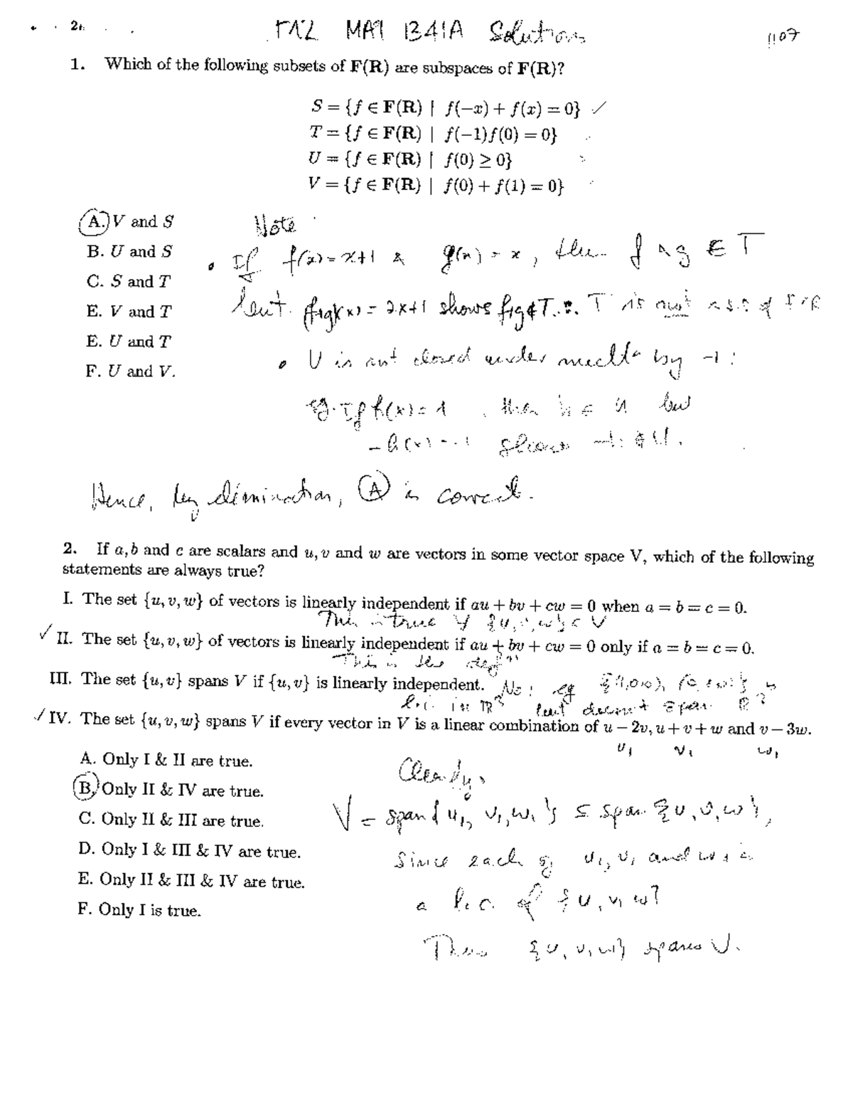 Final exam and answers - MAT1341 - Studocu