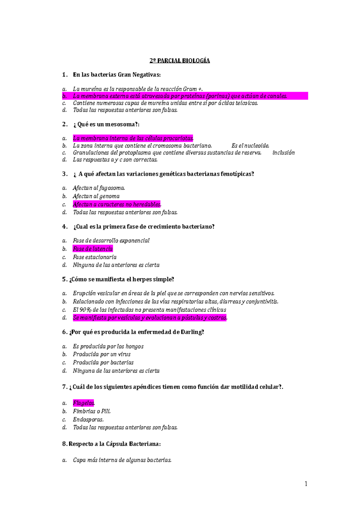 2 parcial Microbiologa - 2º PARCIAL BIOLOGÍA En las bacterias Gran ...