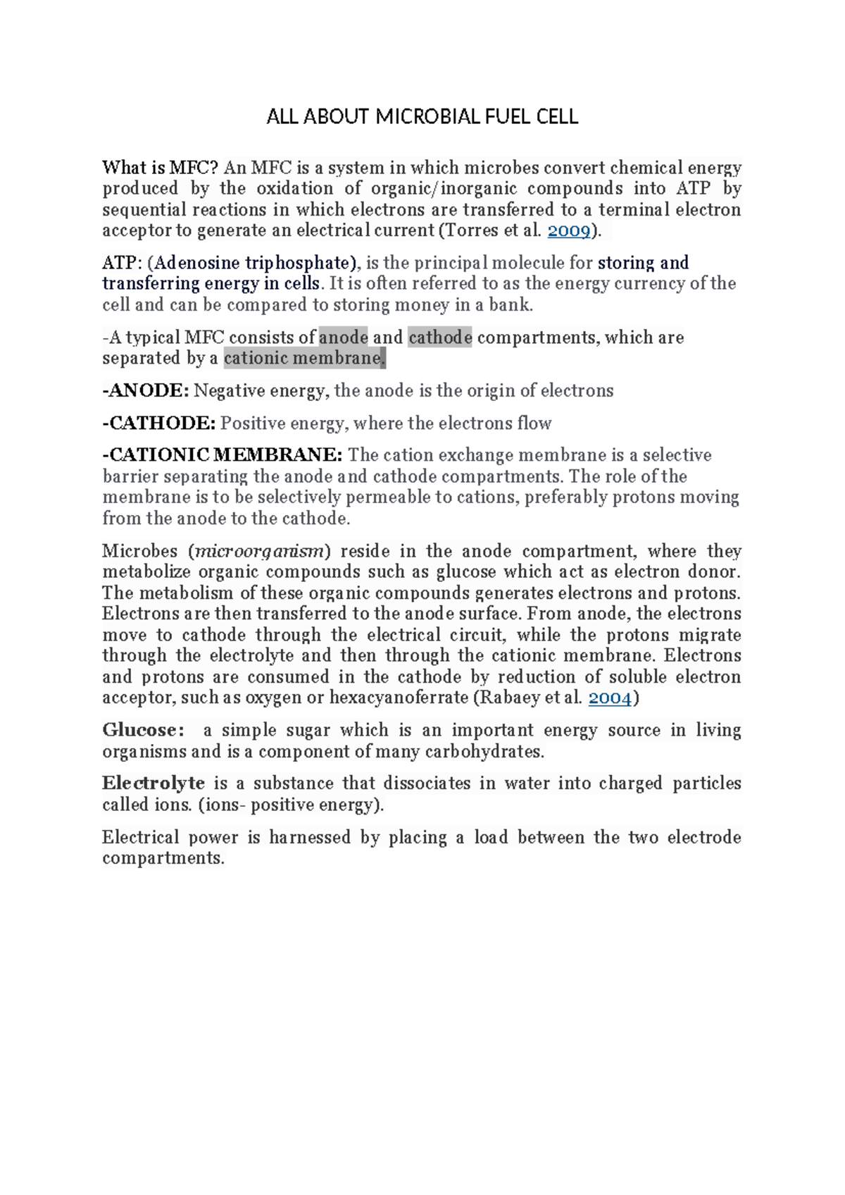 ALL About Microbial FUEL CELL - ALL ABOUT MICROBIAL FUEL CELL What is MFC? An MFC is a system in ...