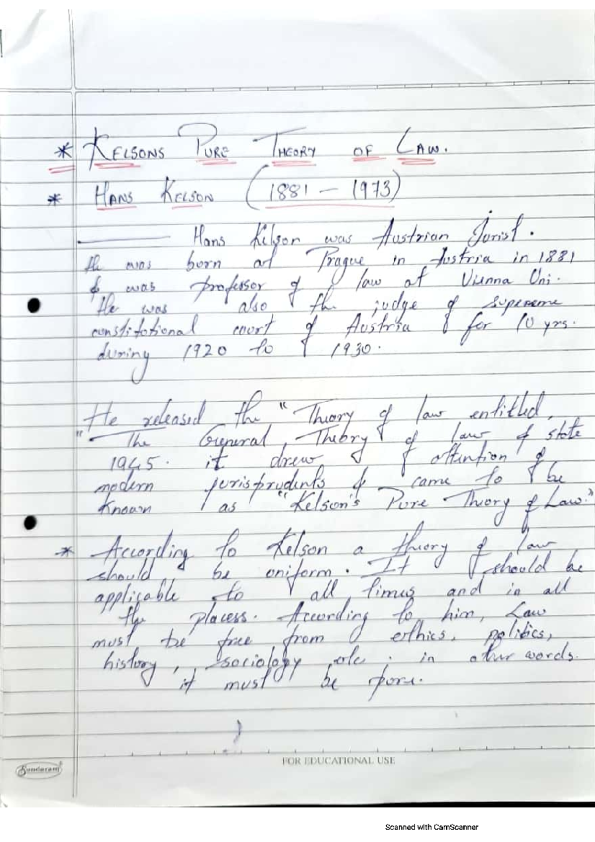 Kelsons Pure Theory of Law - KELSONS Pure THEORY OF LAW. HANS KELSON ...