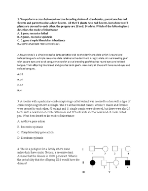 Phylogenetic Tree Practice Problems Key - BIO 325 H - Additional ...