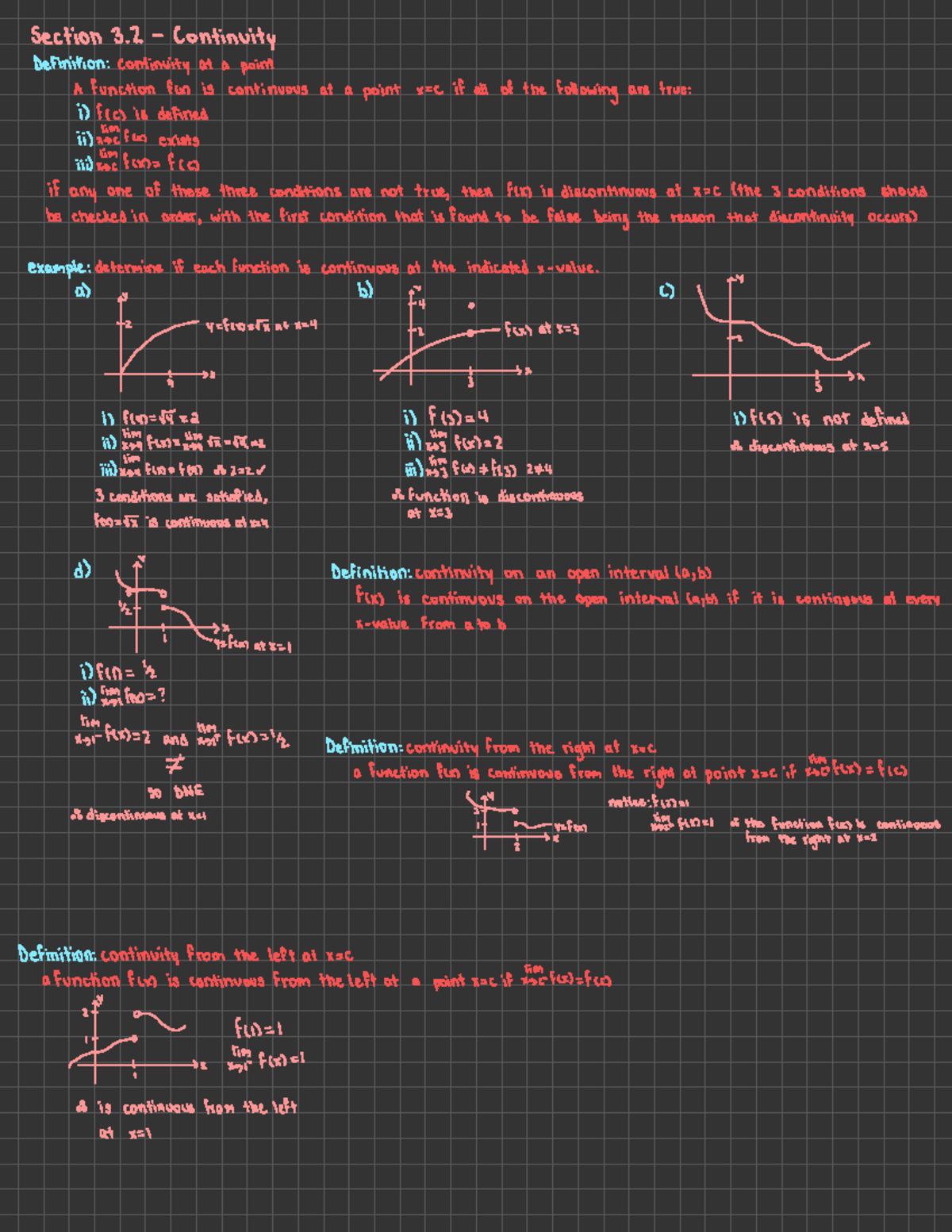 3.2 - continuity - Section 3 - Continuity Definition: continuity at a ...