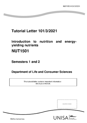 Assessment 02 (754573) - NUT1501: Assignment 2 Unique code: 754573 Student number: 16417518 ...