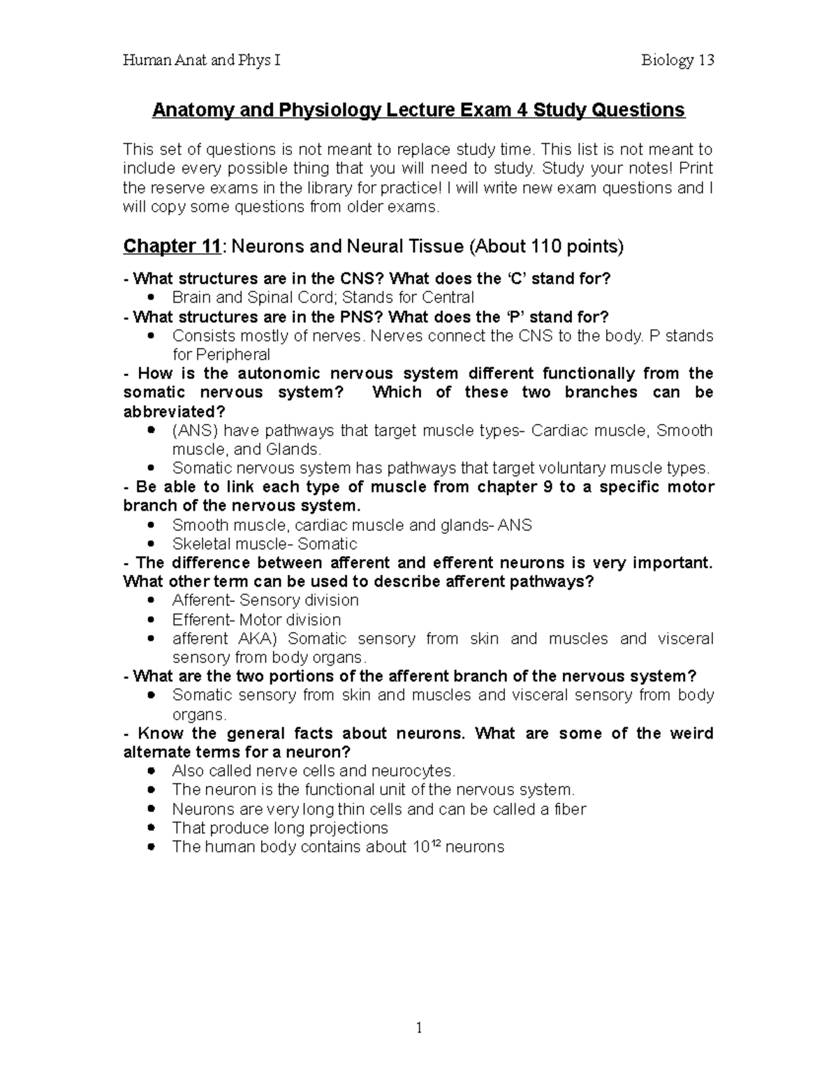 Revised API Study Guide for Lecture Exam #4 Spring 2019 (1) - Anatomy ...