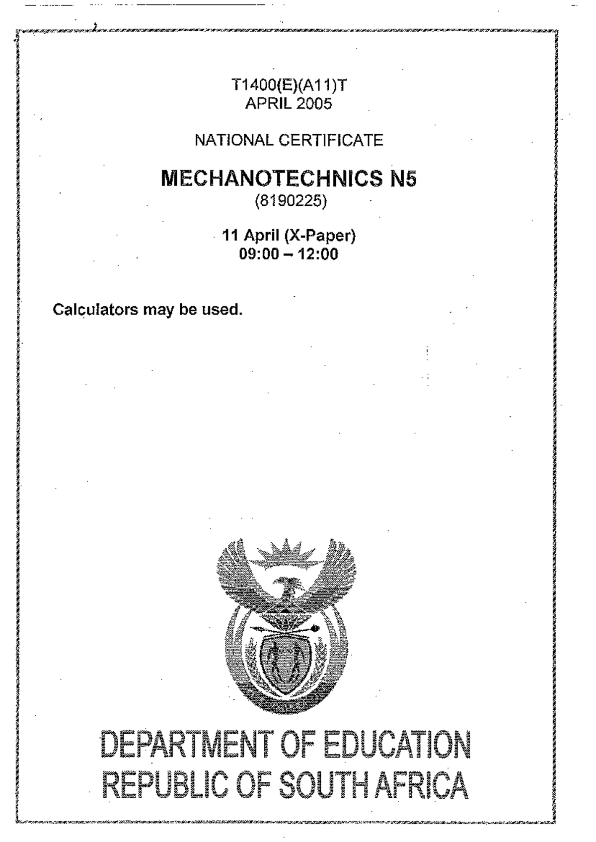 N5 Mechano April 2005 - Fluids - N5.6 - Studocu