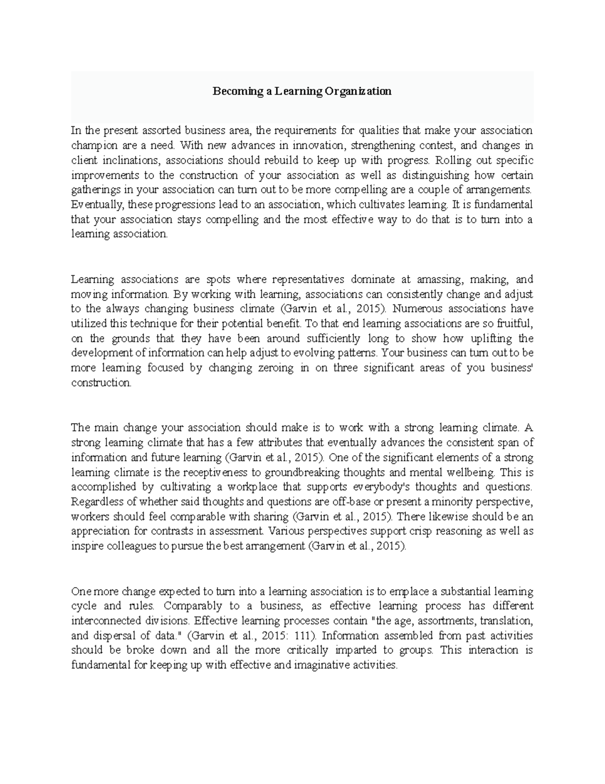 Becoming a Learning Organization - With new advances in innovation ...