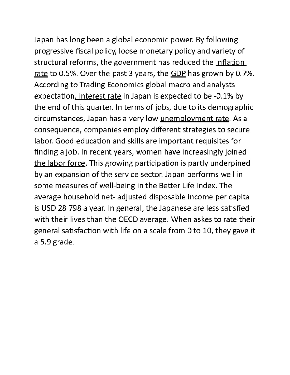 Economic Profile - detailed and interesting for ...