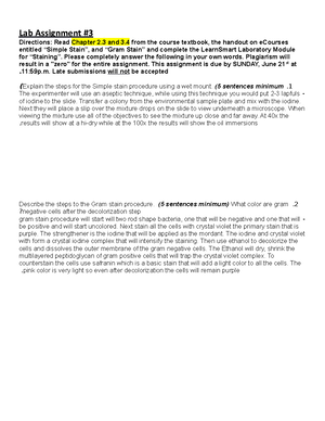 Lecture Assignment 2- Due June 14th 4 - Lecture Assignment Directions: Read Chapters 6&7. Please ...