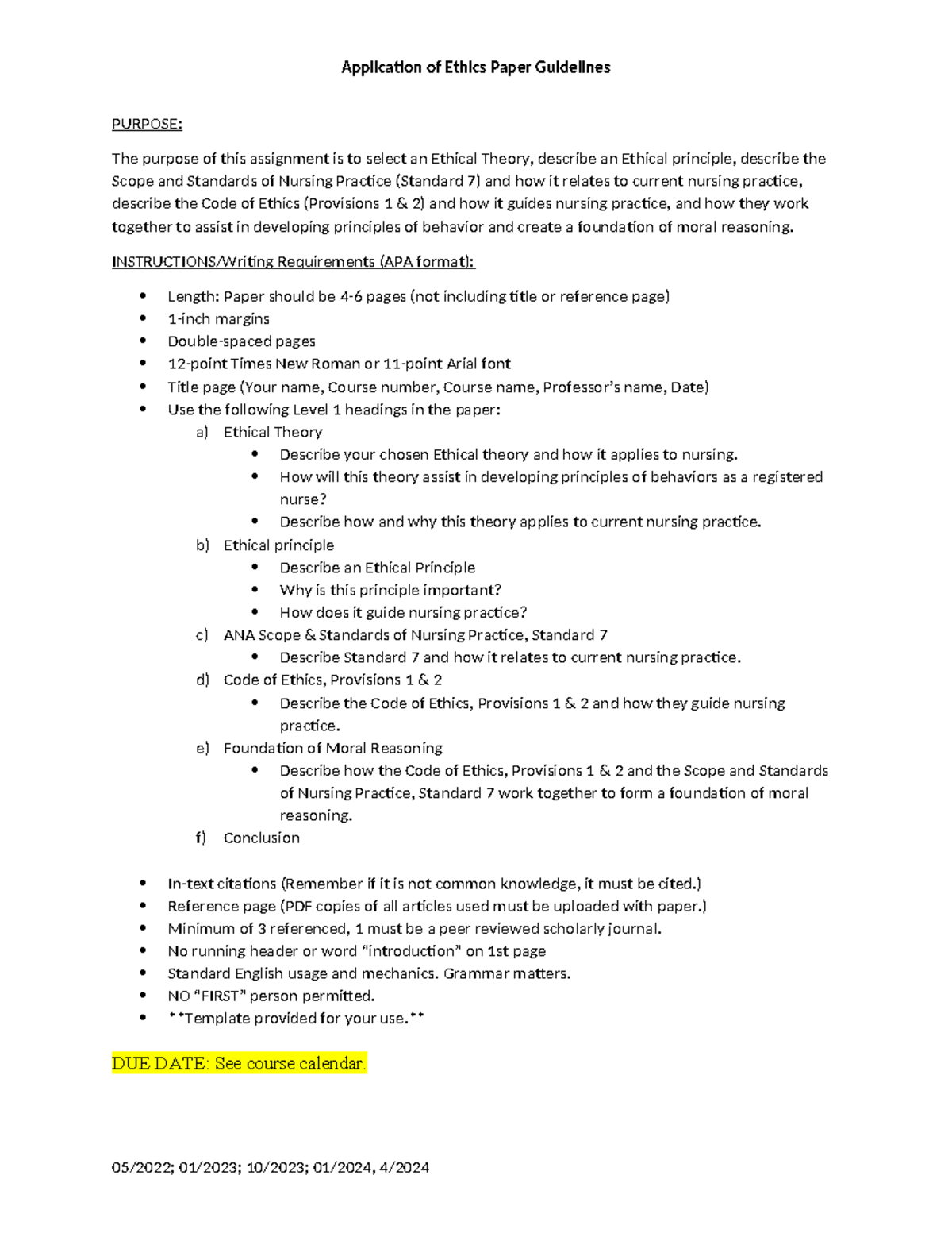 Application of Ethics Paper Guidelines - Application of Ethics Paper ...