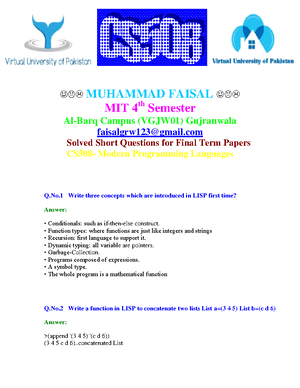 Cs604 final term mcqs solved with references by moaaz - CS604- Operating Systems Solved MCQS ...