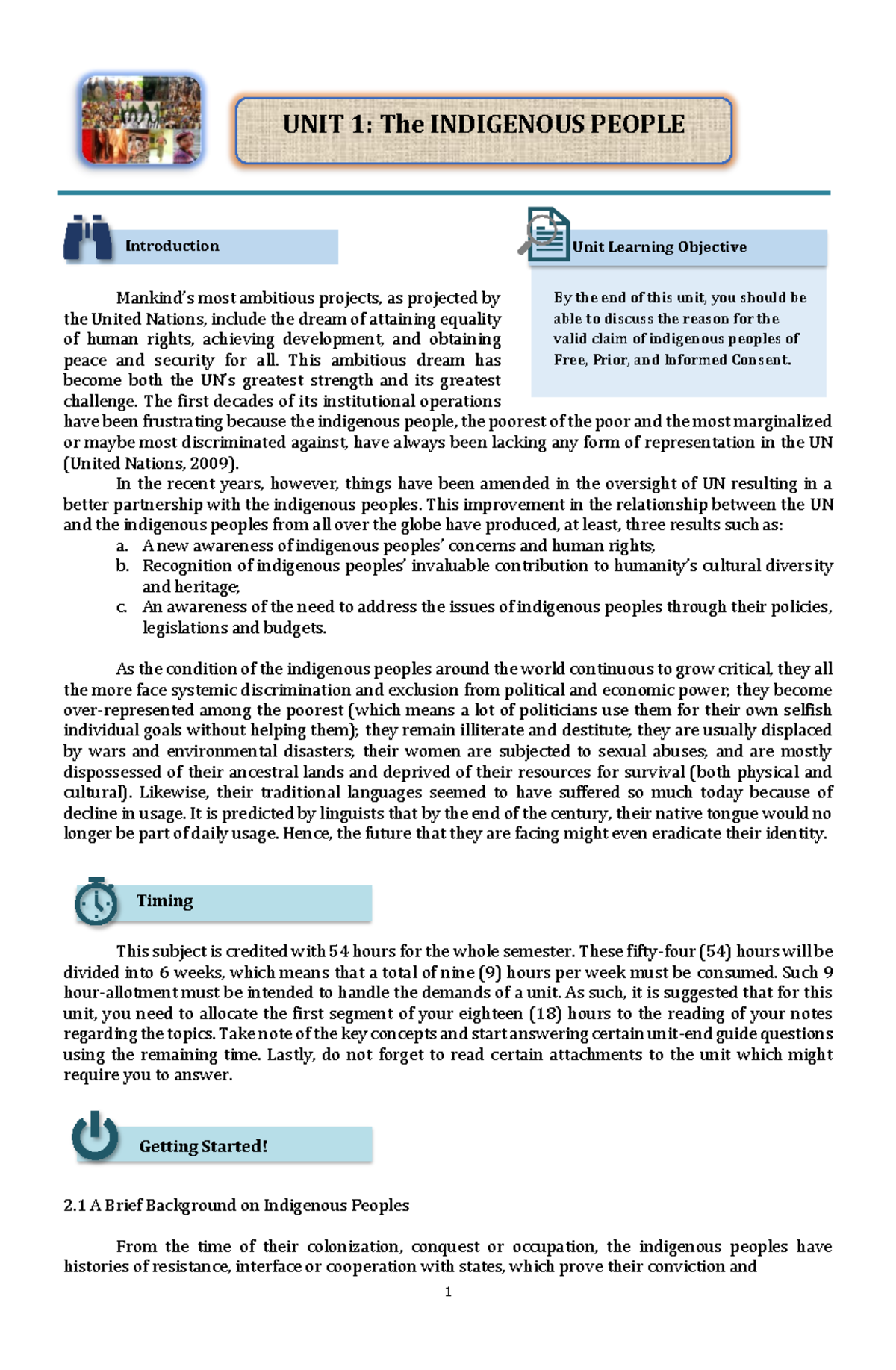 UNIT 2 - The Indigenous People - Mankind’s most ambitious projects, as ...