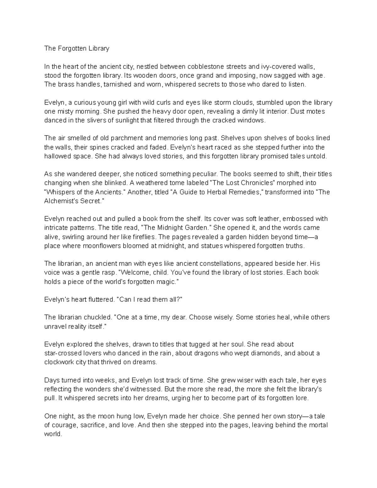 The Forgotten Library - assignment for eng - The Forgotten Library In ...