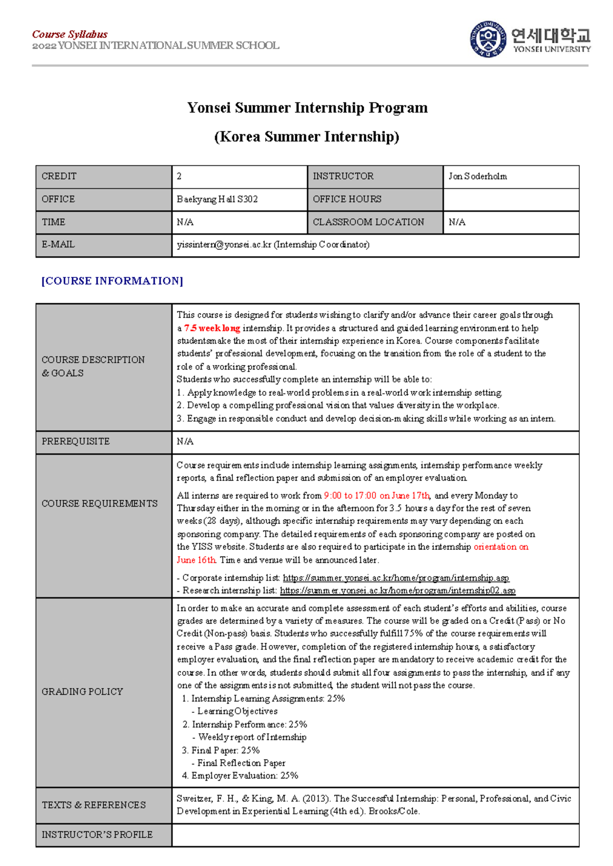 2022 YSIP+Syllabus - Course Syllabus ####### 2022 YONSEI INTERNATIONAL ...
