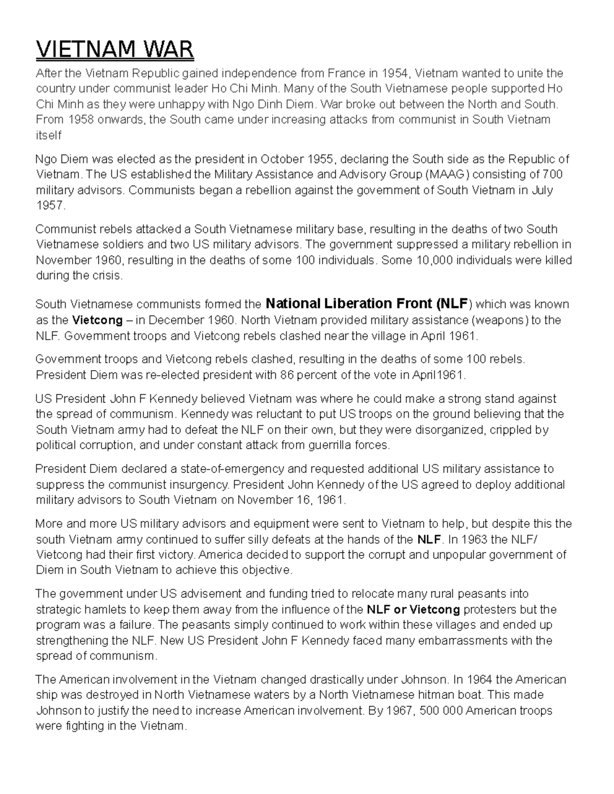 Vietnam WAR 🇻🇳 - VIETNAM WAR After the Vietnam Republic gained ...