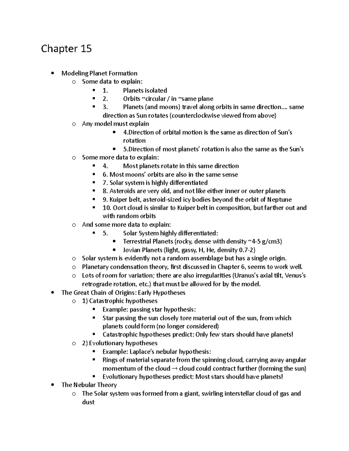 Chapter 15 - Lecture notes 15 - Chapter 15 Modeling Planet Formation o ...