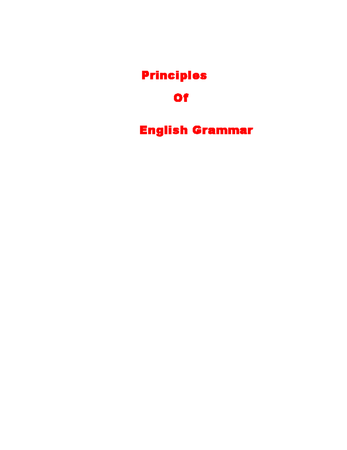 Principle Of English Grammar - Principles Of English Grammar TABLE OF ...