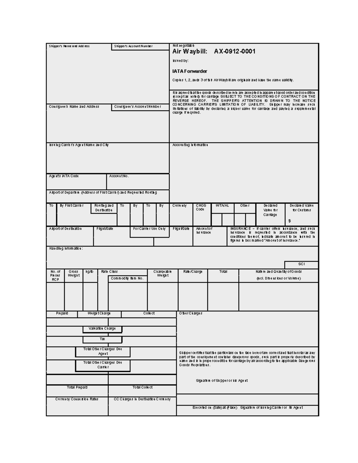 HAWB - 32355 - Shipper’s Name and Address Shipper’s Account Number Not ...