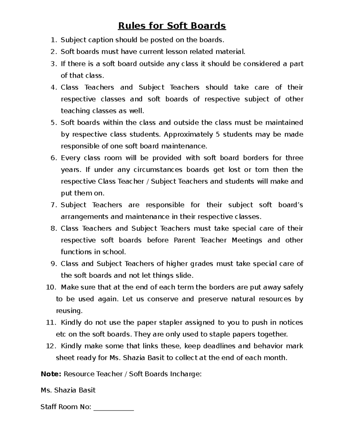 Rules for Soft Boards - Rules for Soft Boards Subject caption should be ...