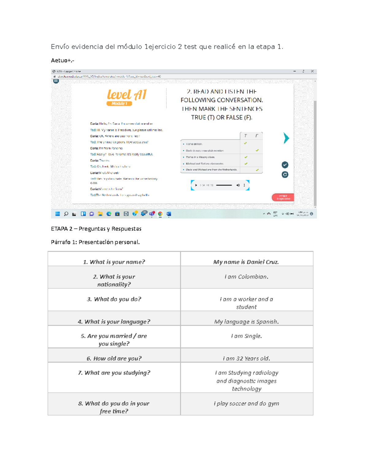 Ask 2 - ASK 2 - MATERIA INGLES A1 - Envío evidencia del módulo ...