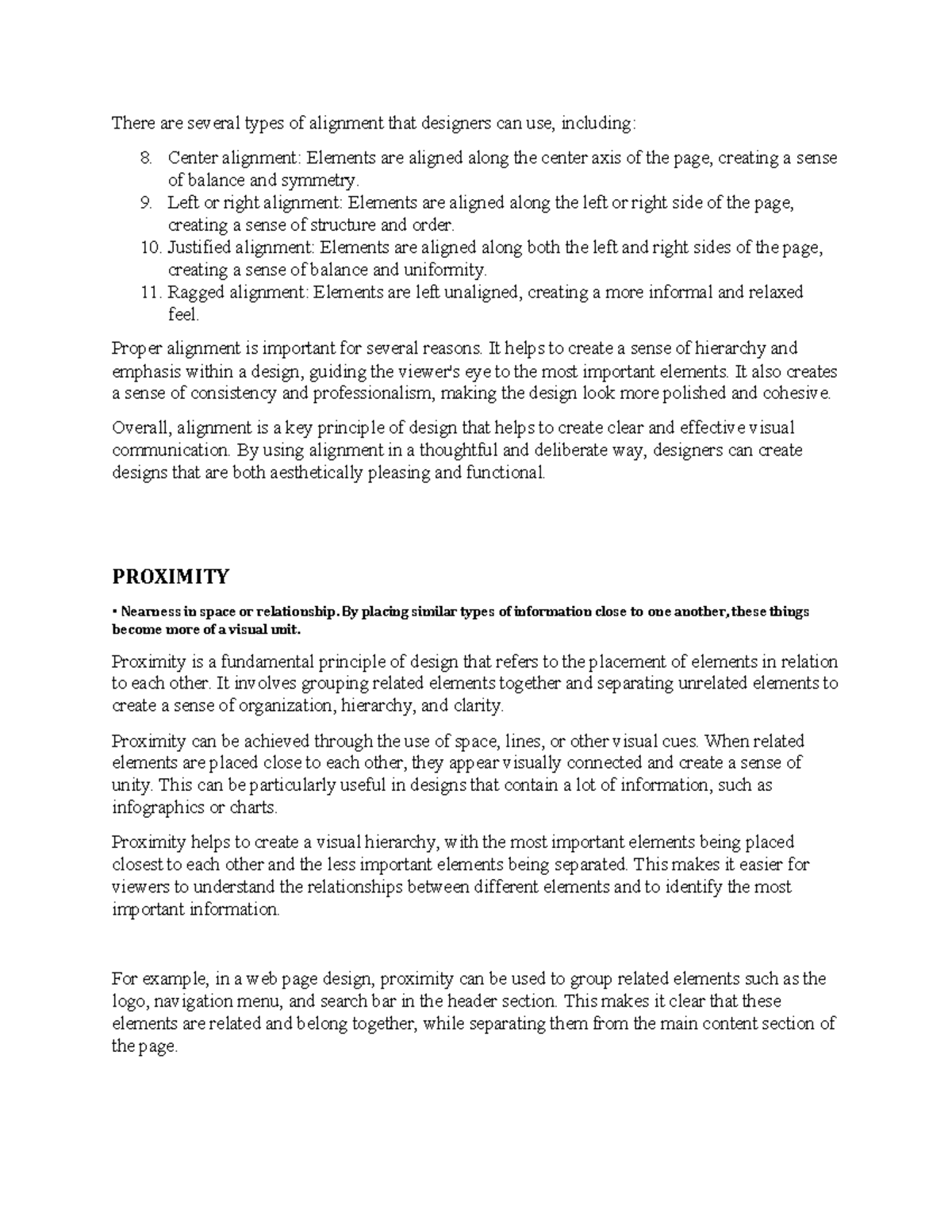 Basic Principles of Design pt 2 - There are several types of alignment ...