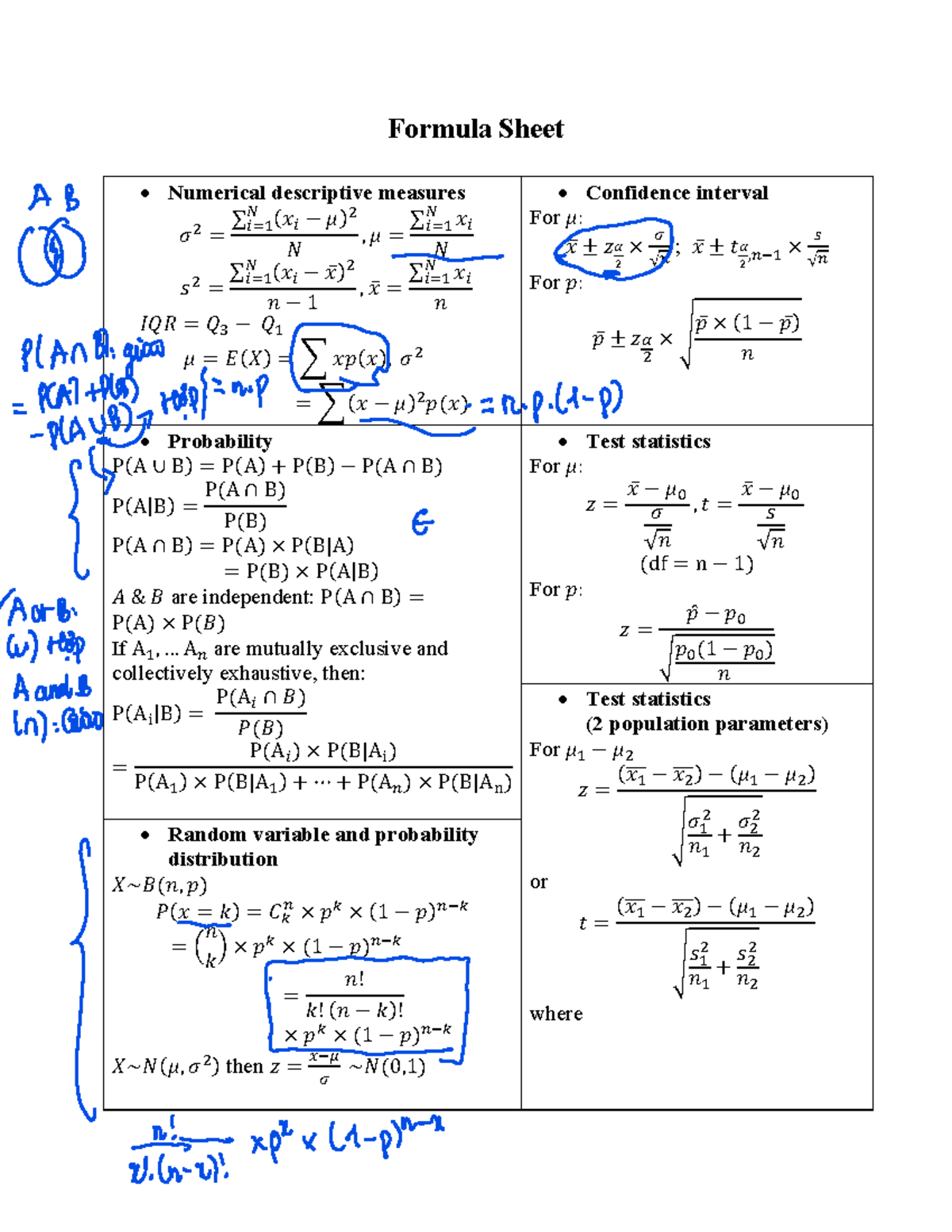 Formula - .. A ) are mutually exclusive and collectively exhaustive ...