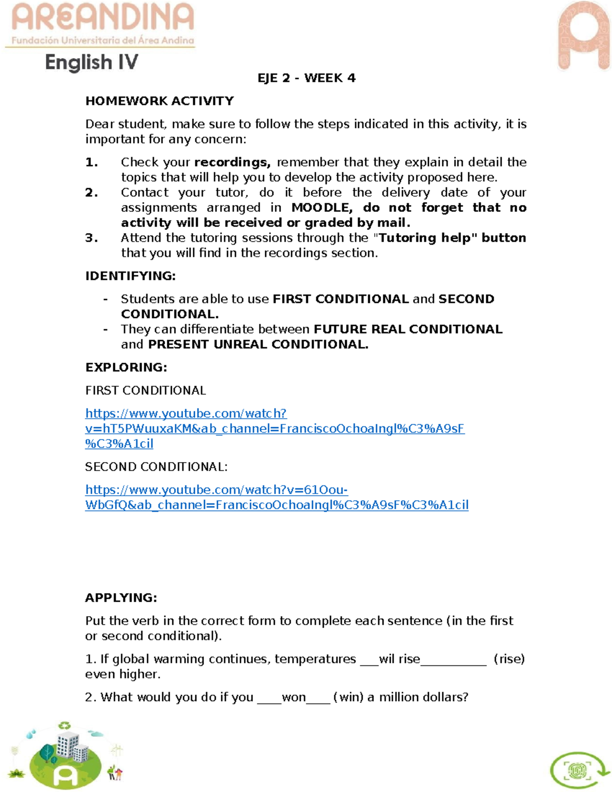 English 4 - EJE 2 - week 4 - EJE 2 - WEEK 4 HOMEWORK ACTIVITY Dear ...