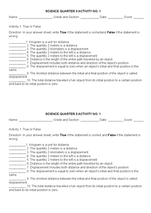 Grade 7 Q1 WW1 Science - learning materials - Grade 7 QUARTER 1 SCIENCE ...