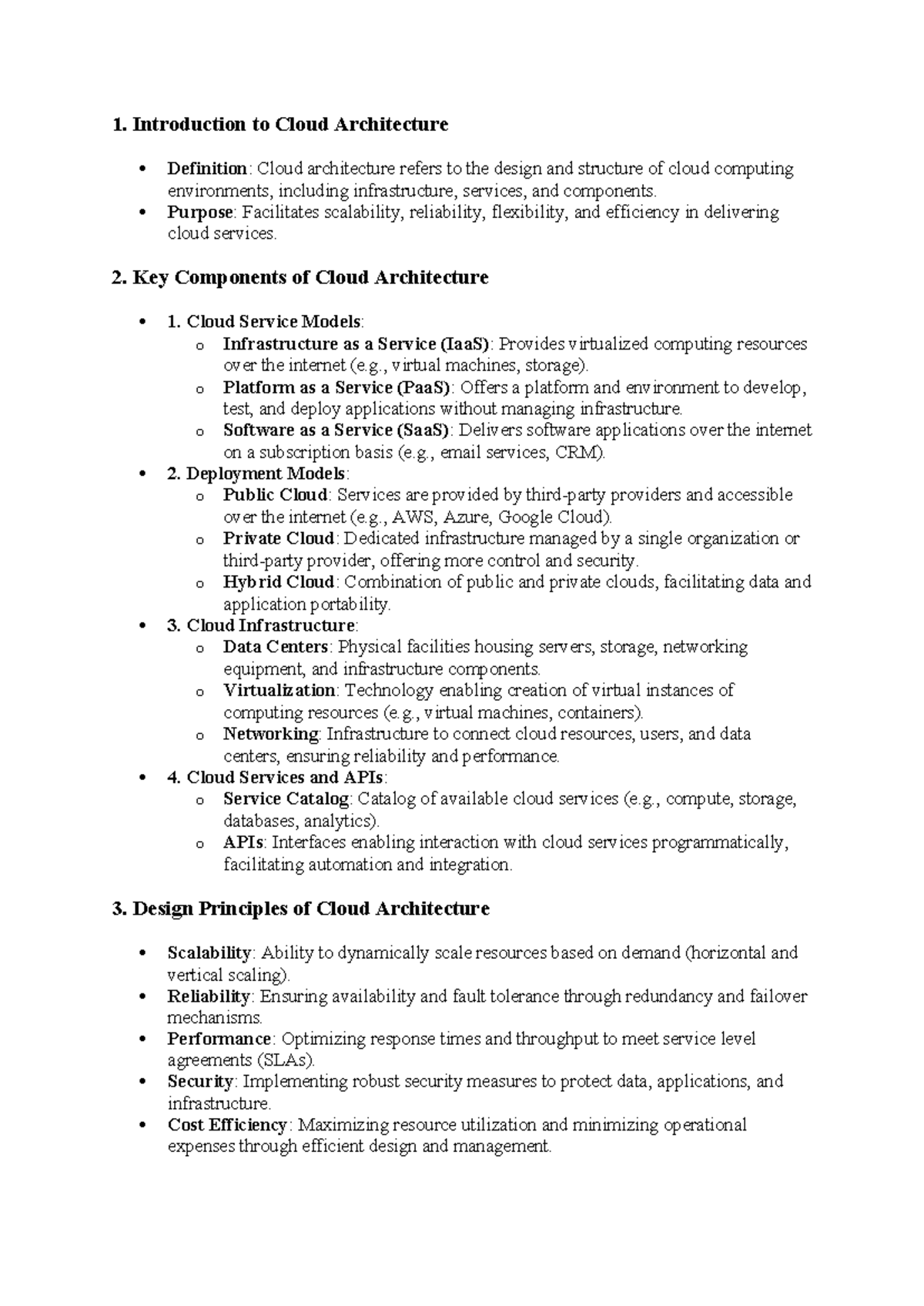 Notes for me unit 2 - Cloud Technology - 1. Introduction to Cloud ...